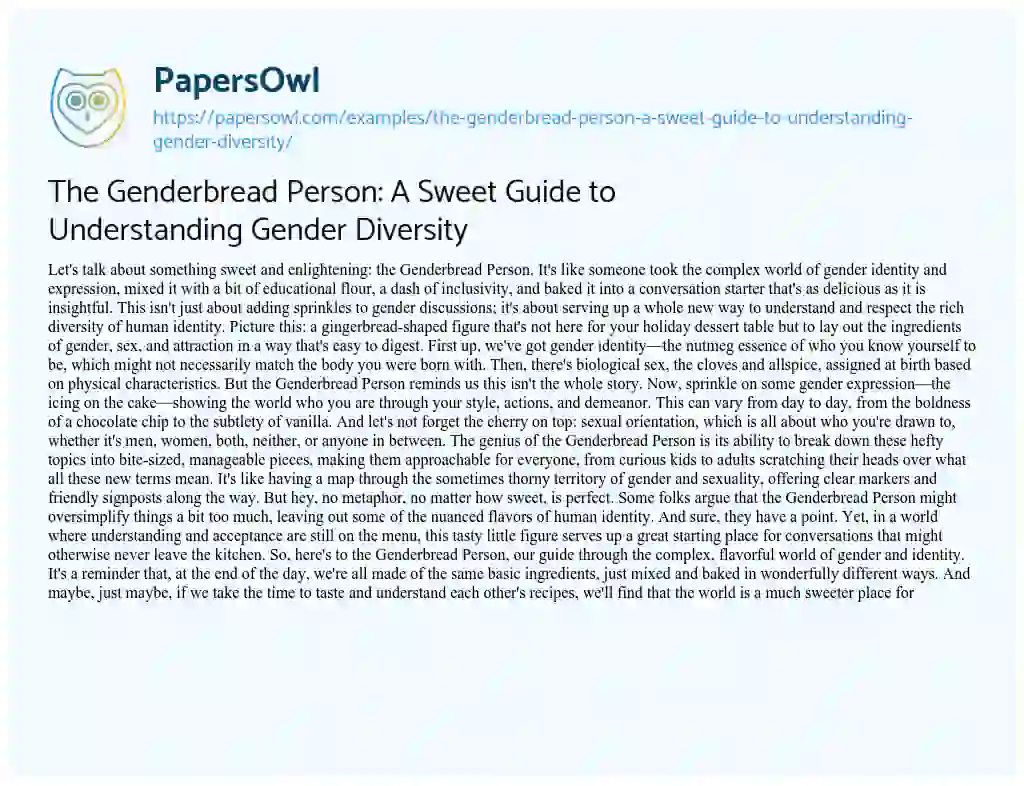 The Genderbread Person: A Sweet Guide to Understanding Gender Diversity ...